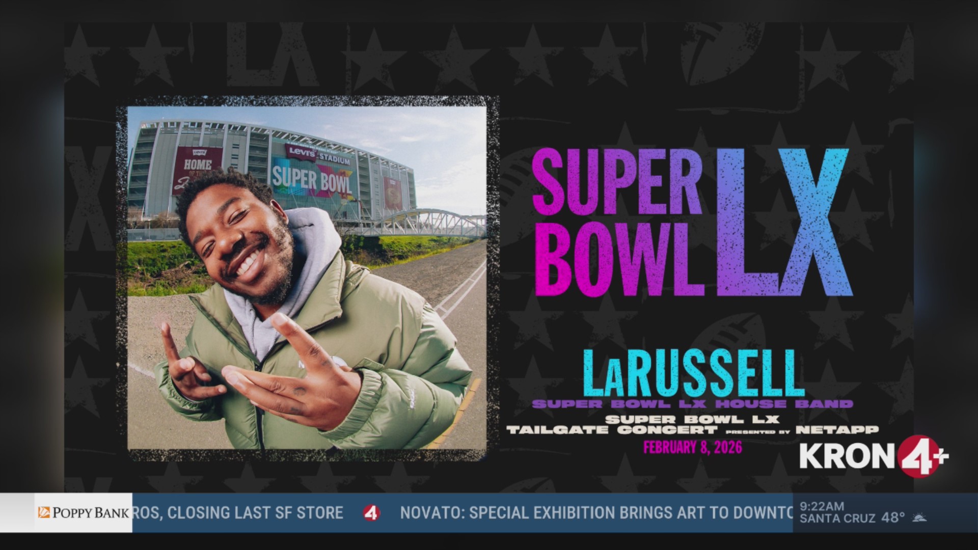 LaRussell performing at Super Bowl pregame tailgate