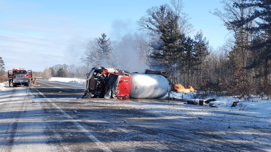 Propane truck crash in Wisconsin sends one person to hospital