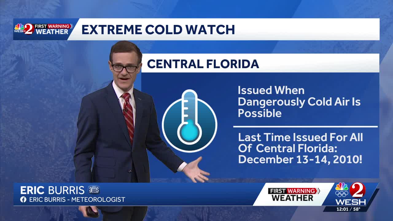 Central Florida under extreme cold watch