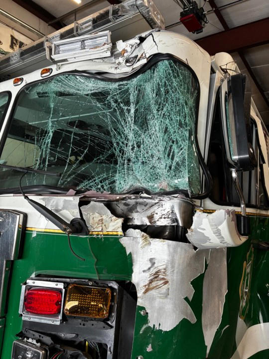 Two firefighters released from hospital after firetruck crash during ...