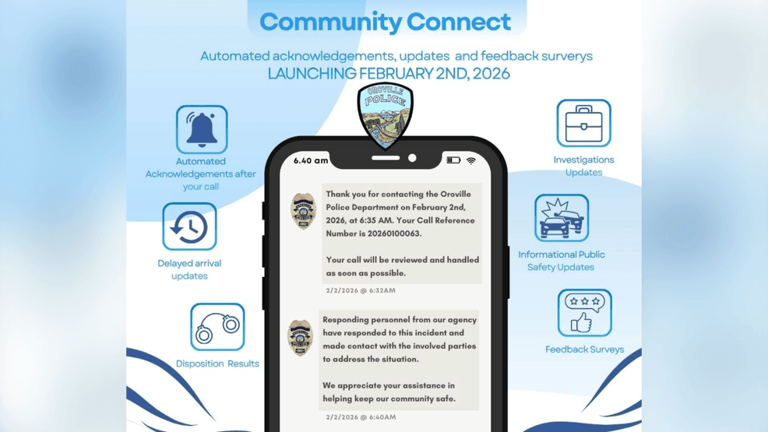 Oroville police to launch new platform for updates on non-emergency calls