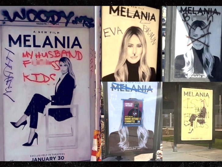 Melania Trump movie posters defaced with Hitler 'stache across LA
