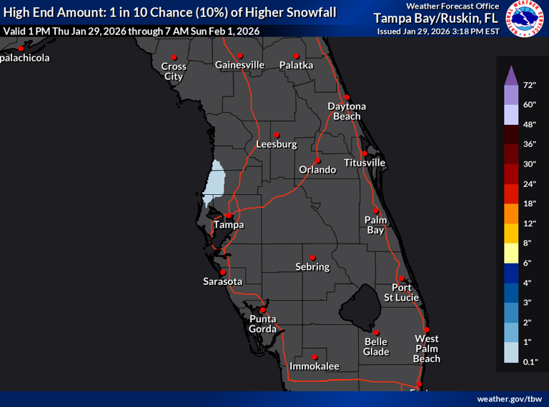 Will it snow in Florida this weekend? It's possible! What we know