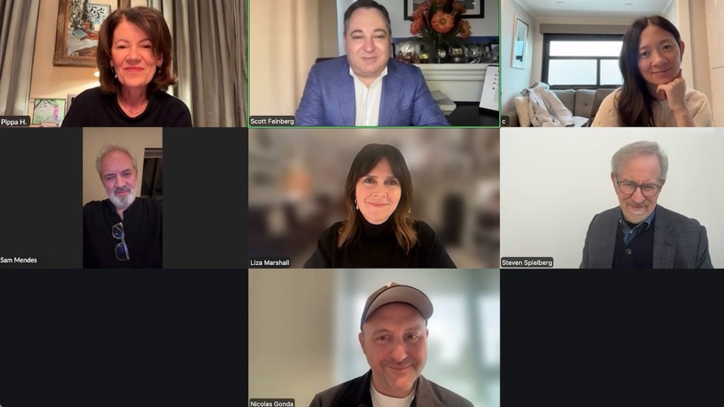 Chloé Zhao and her ‘Hamnet' producers - among them Steven Spielberg and ...