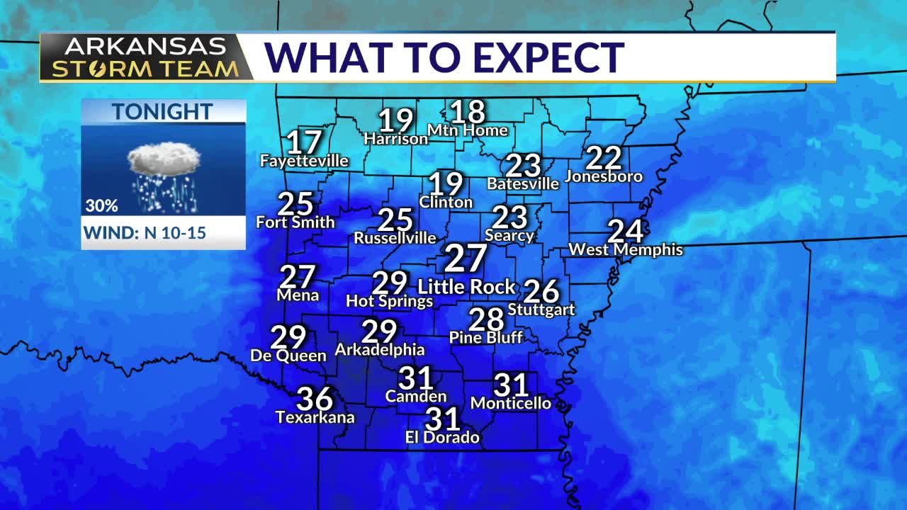 Cold front brings areas of light wintry mix