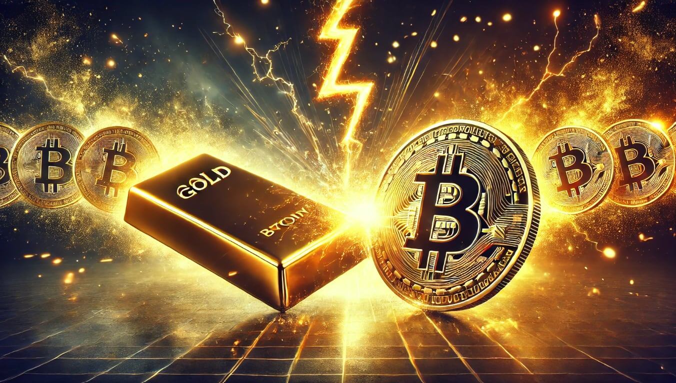 Gold surges 95% as Bitcoin plummets 19%, challenging 'digital gold' status