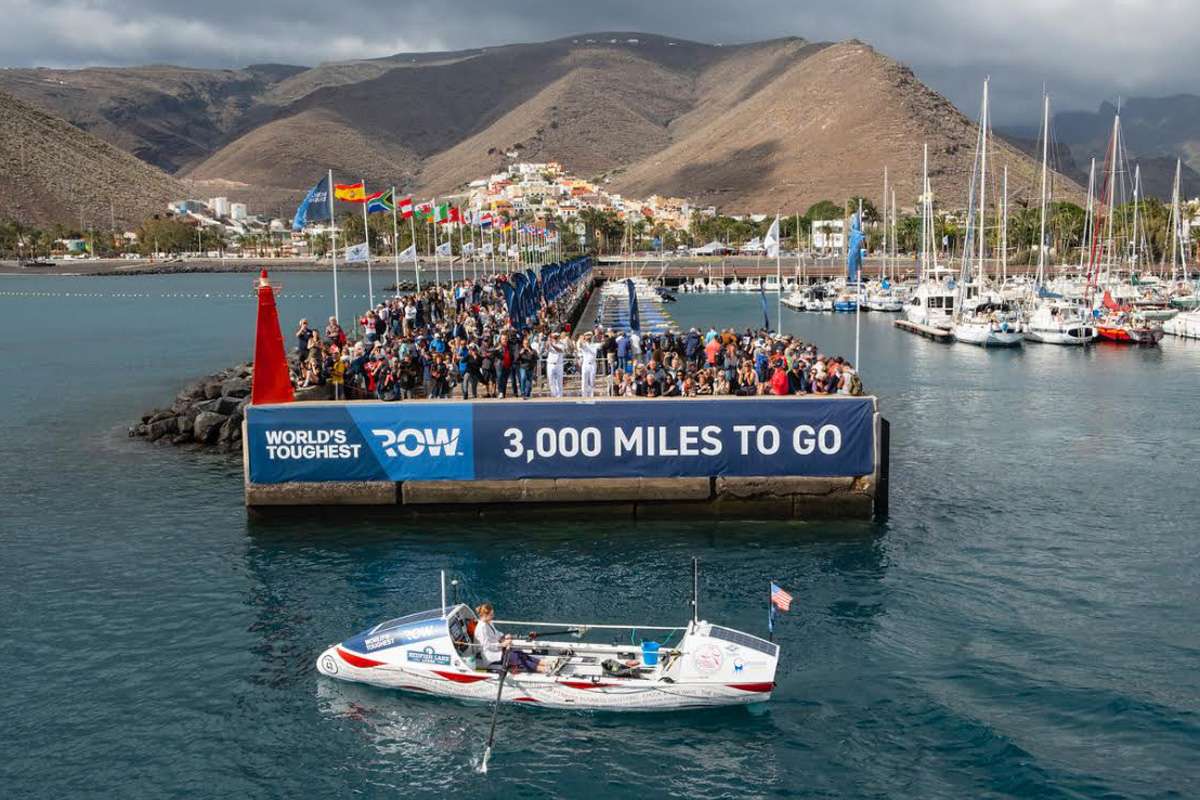She's rowing across the Atlantic Ocean alone. This is the one ...