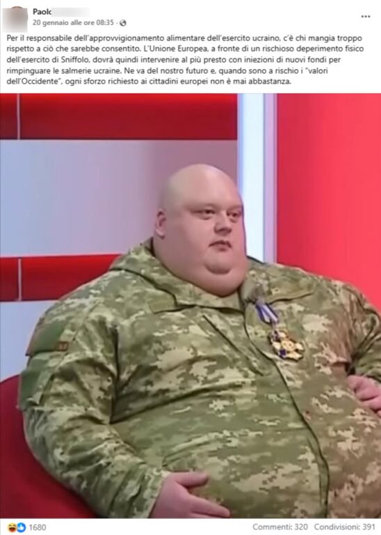 La falsa foto del responsabile dell’approvvigionamento alimentare dell ...