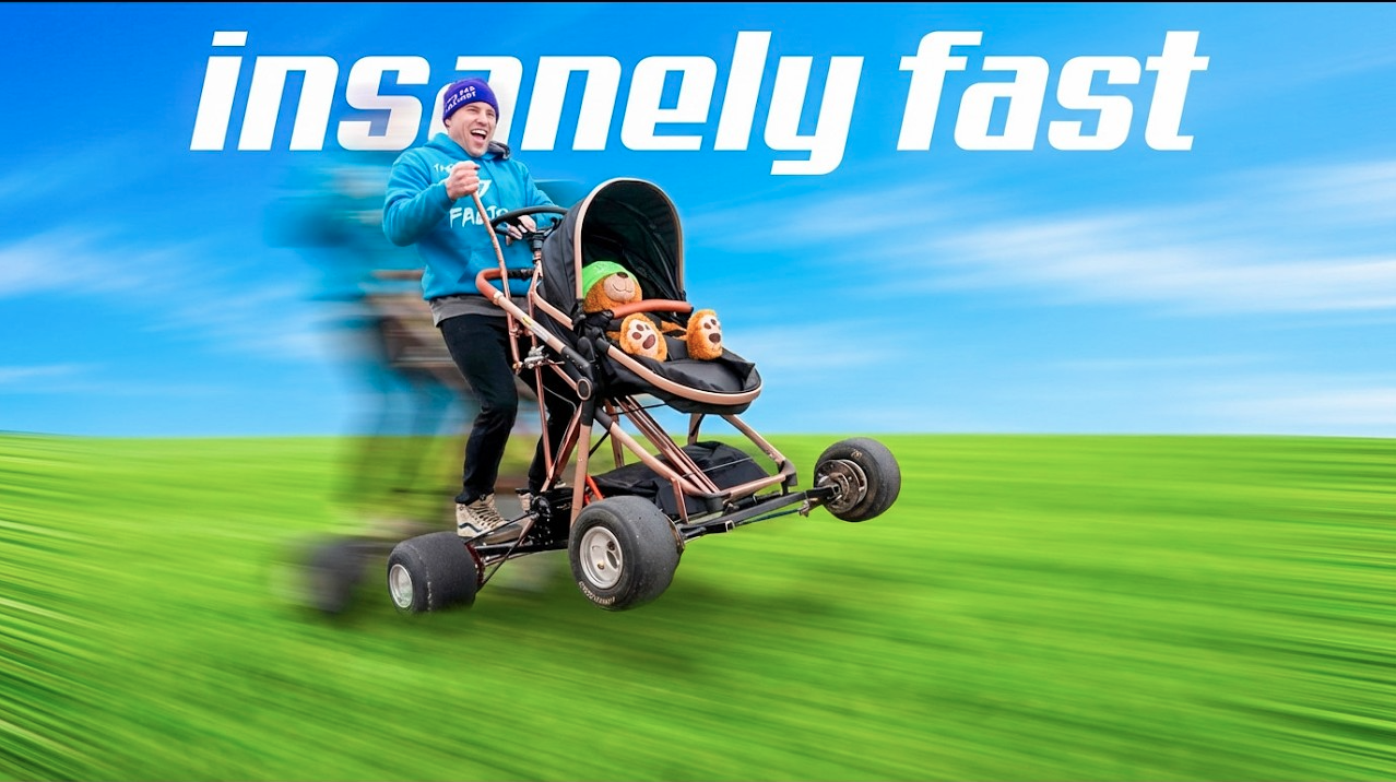 A DIY stroller go-kart built for serious speed