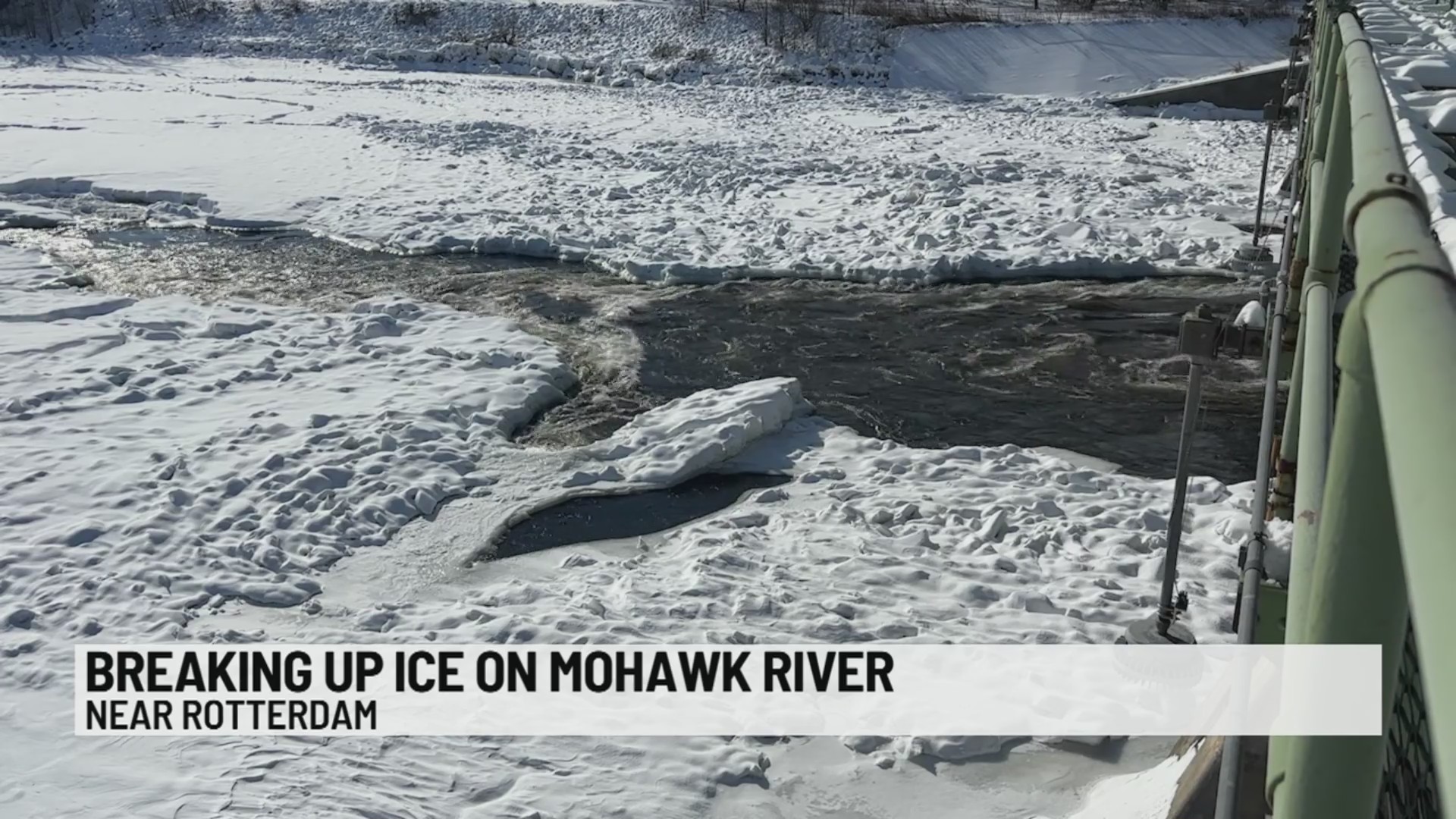 Breaking up ice on the Mohawk River