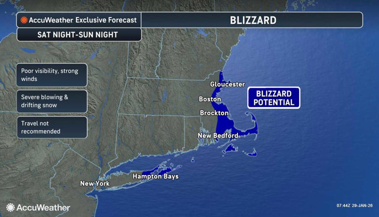 Blizzard conditions possible for these locations as powerful nor'easter ...