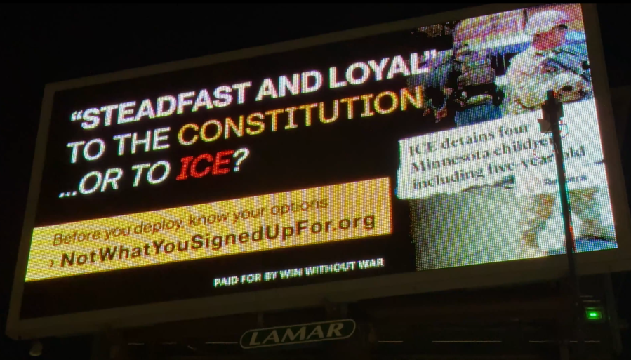 Billboard questions Fort Carson troops' loyalty