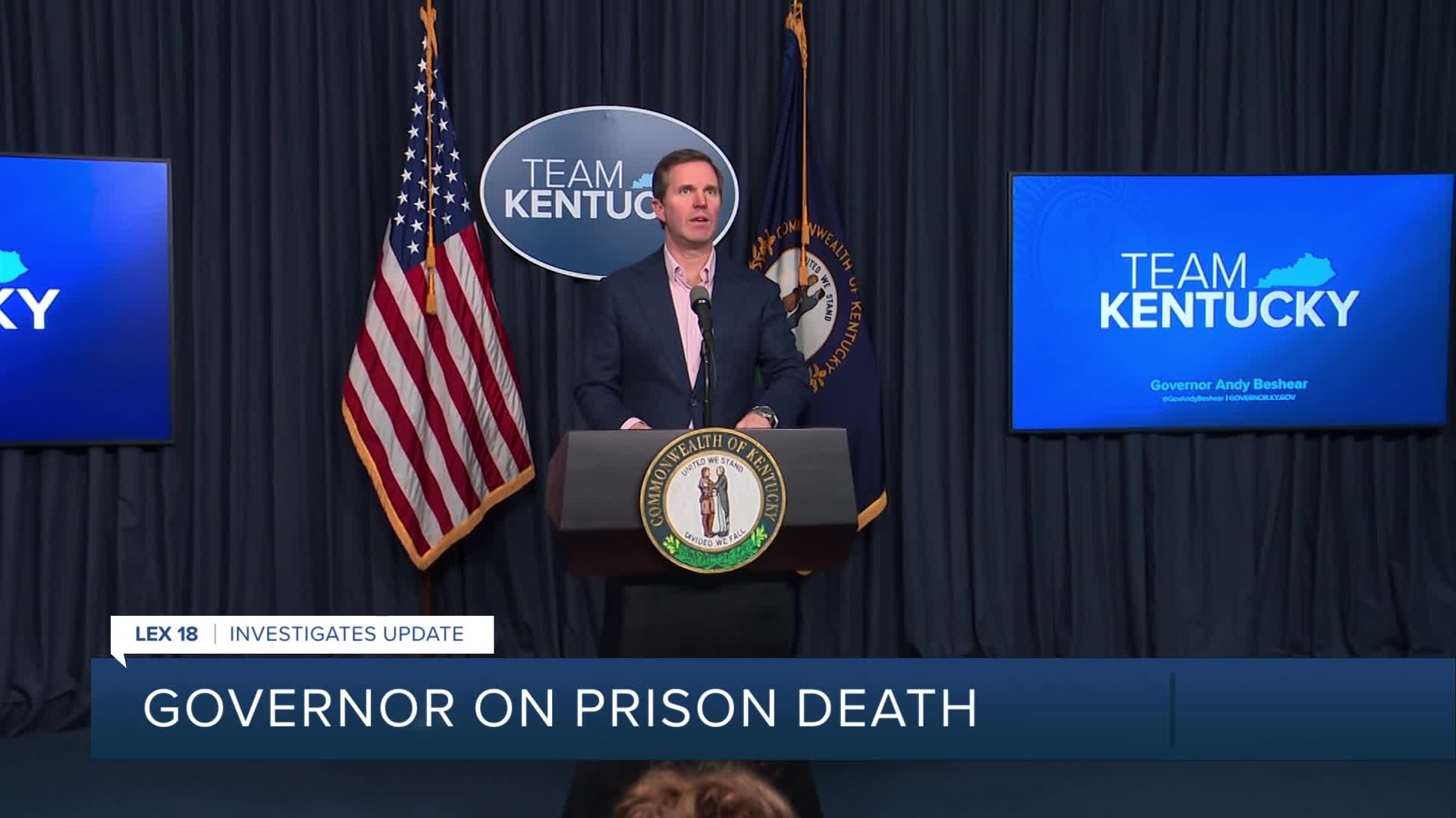 KY governor on prison death