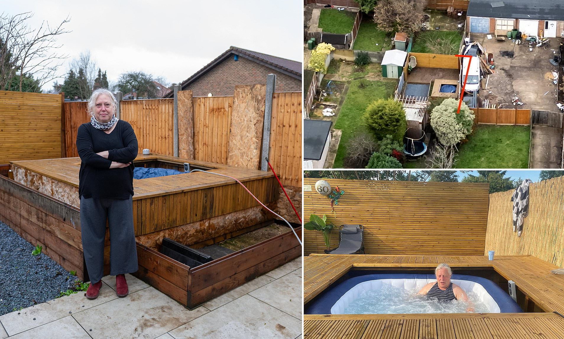 Retired teacher, 60, in row with neighbour who stole 1.1 metres of her ...