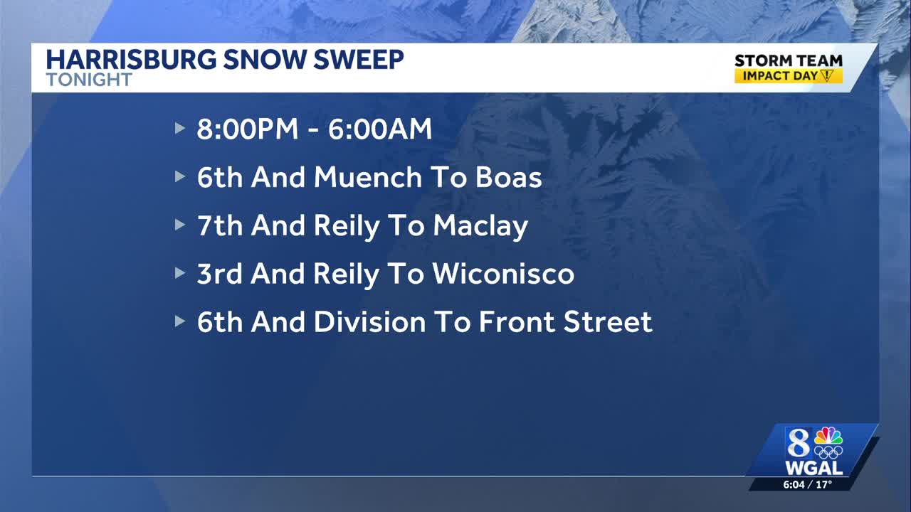 Harrisburg plans snow sweep, residents asked to move vehicles