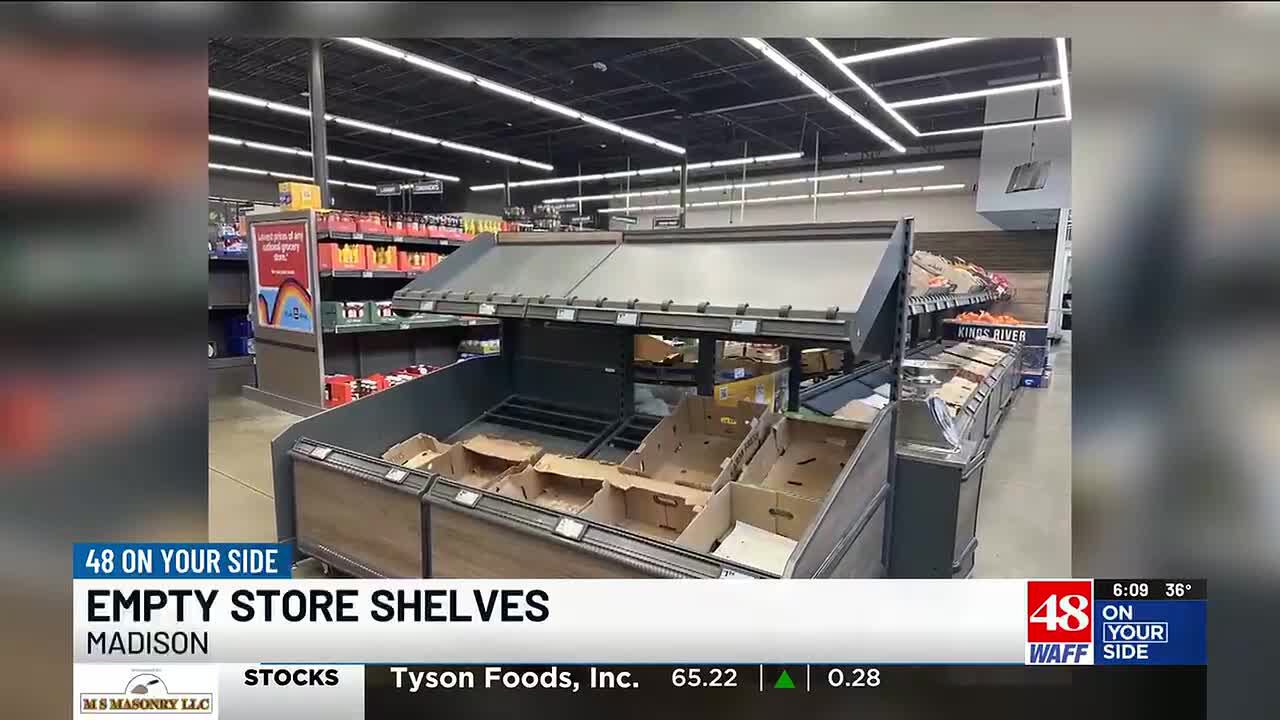 Store shelves empty long after storm