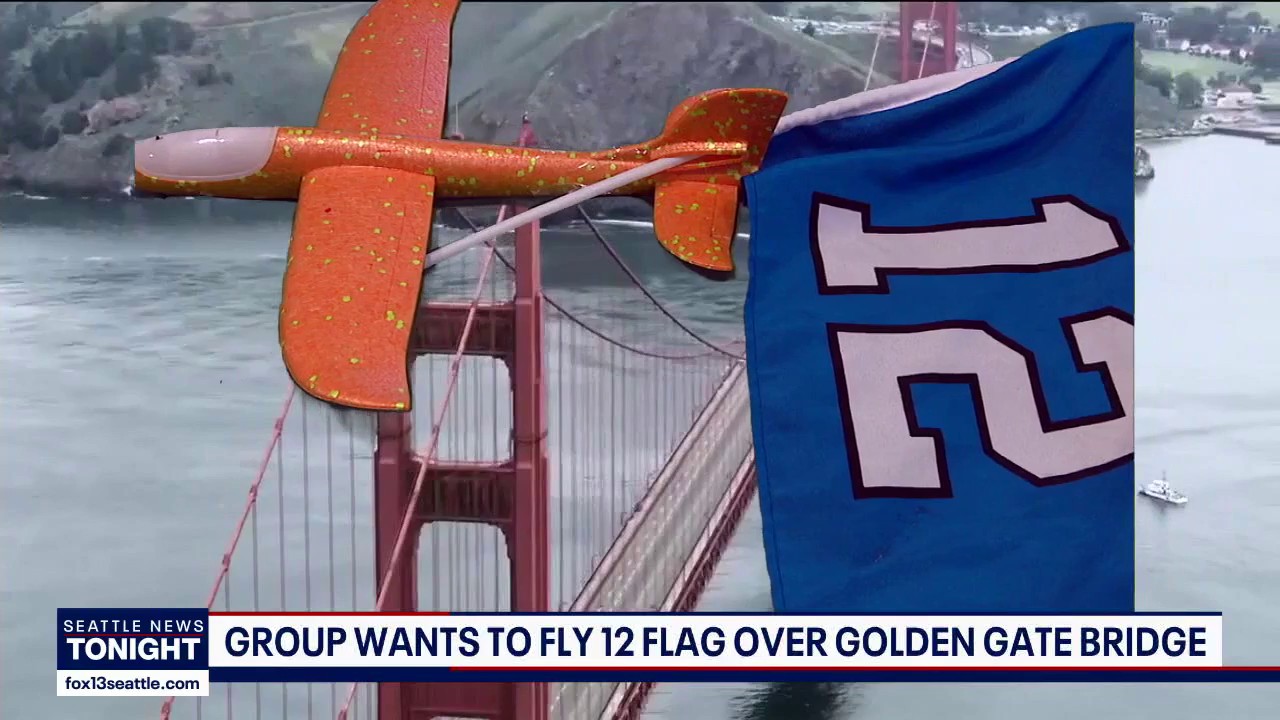 Seahawks fans aim to fly massive '12' flag over Golden Gate Bridge