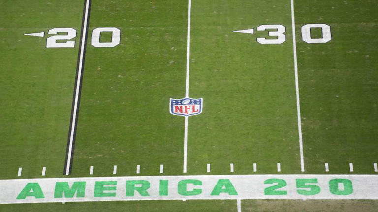 What is the ‘USA 250’ patch on the Super Bowl LX uniforms?