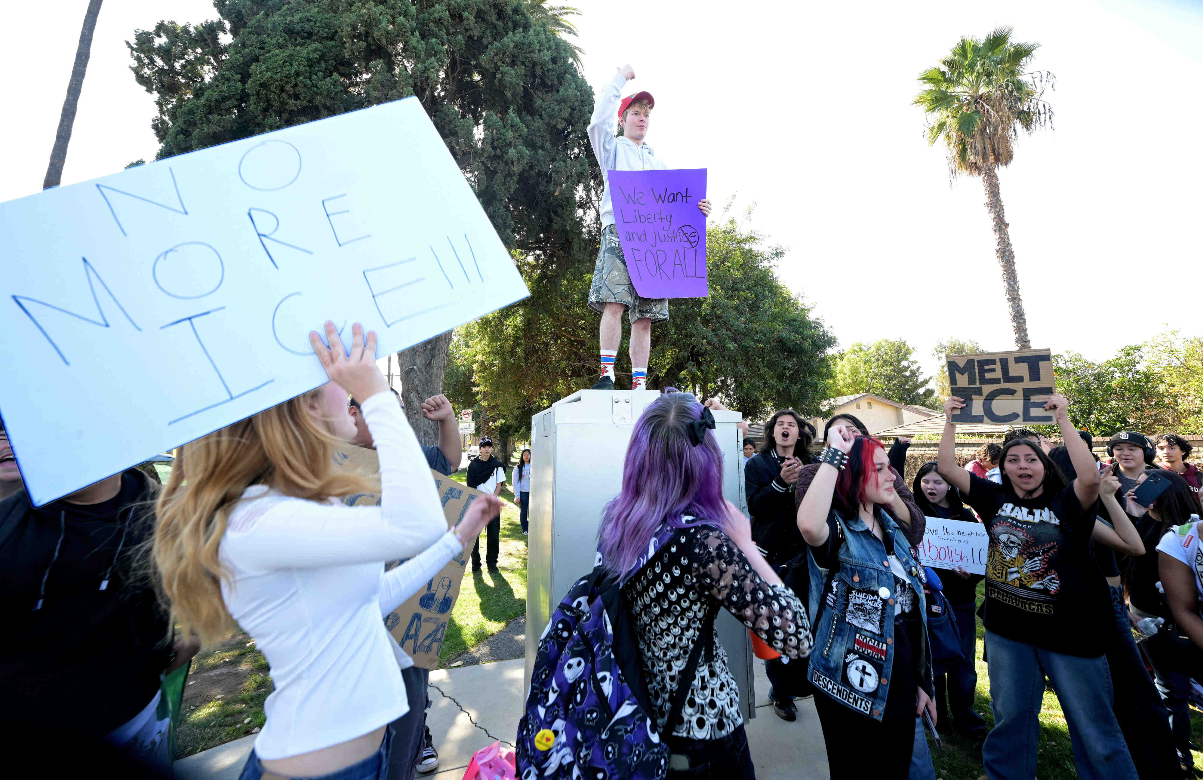 Inland Empire students walk out to protest ICE operations across US
