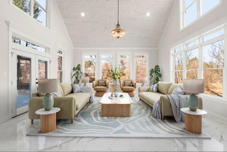 One green-tiled kitchen and countless oversized windows: Inside three ...