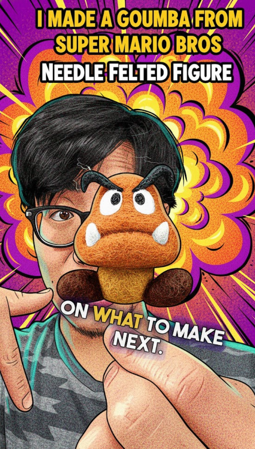 I made a Goomba from Super Mario Bros | Needle felted figure