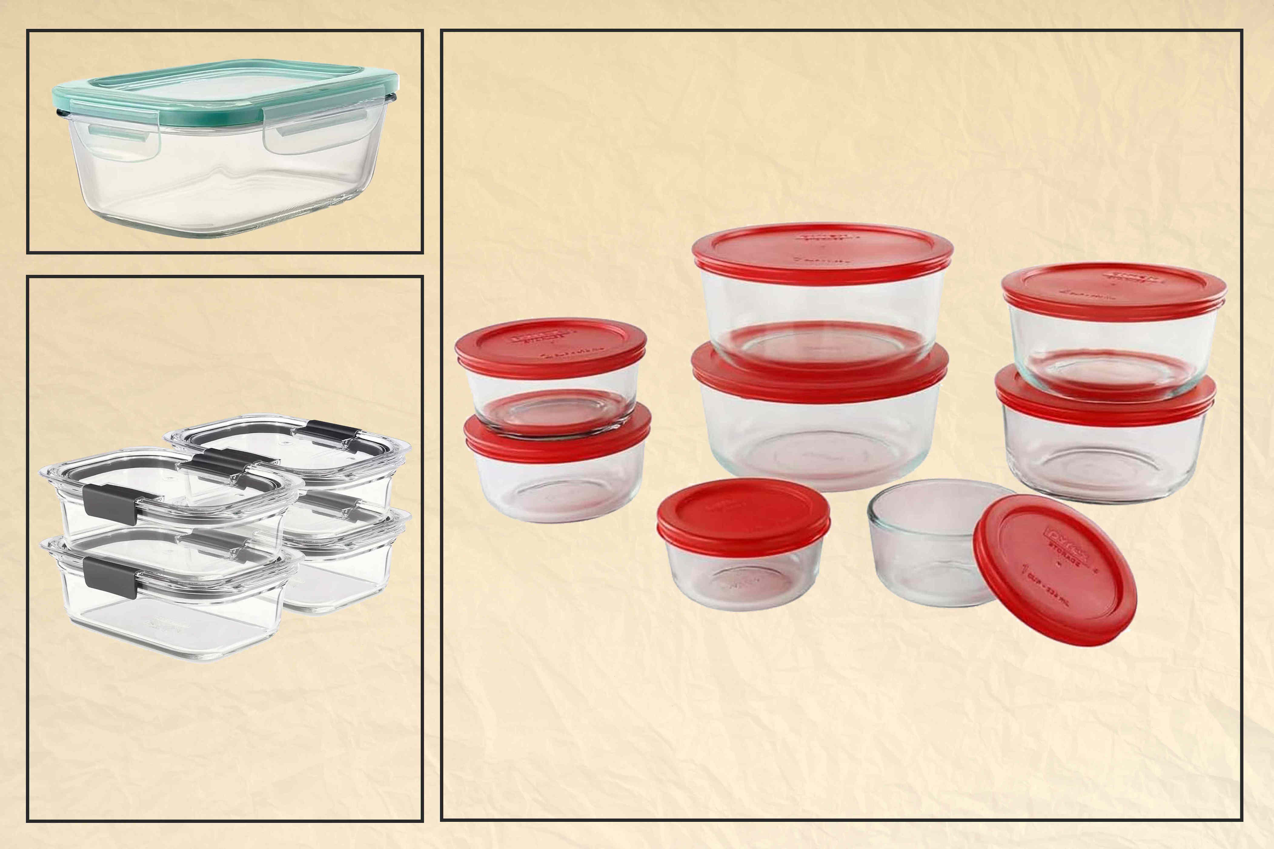 Rubbermaid, Pyrex, and Oxo all have glass food storage sets you can ...