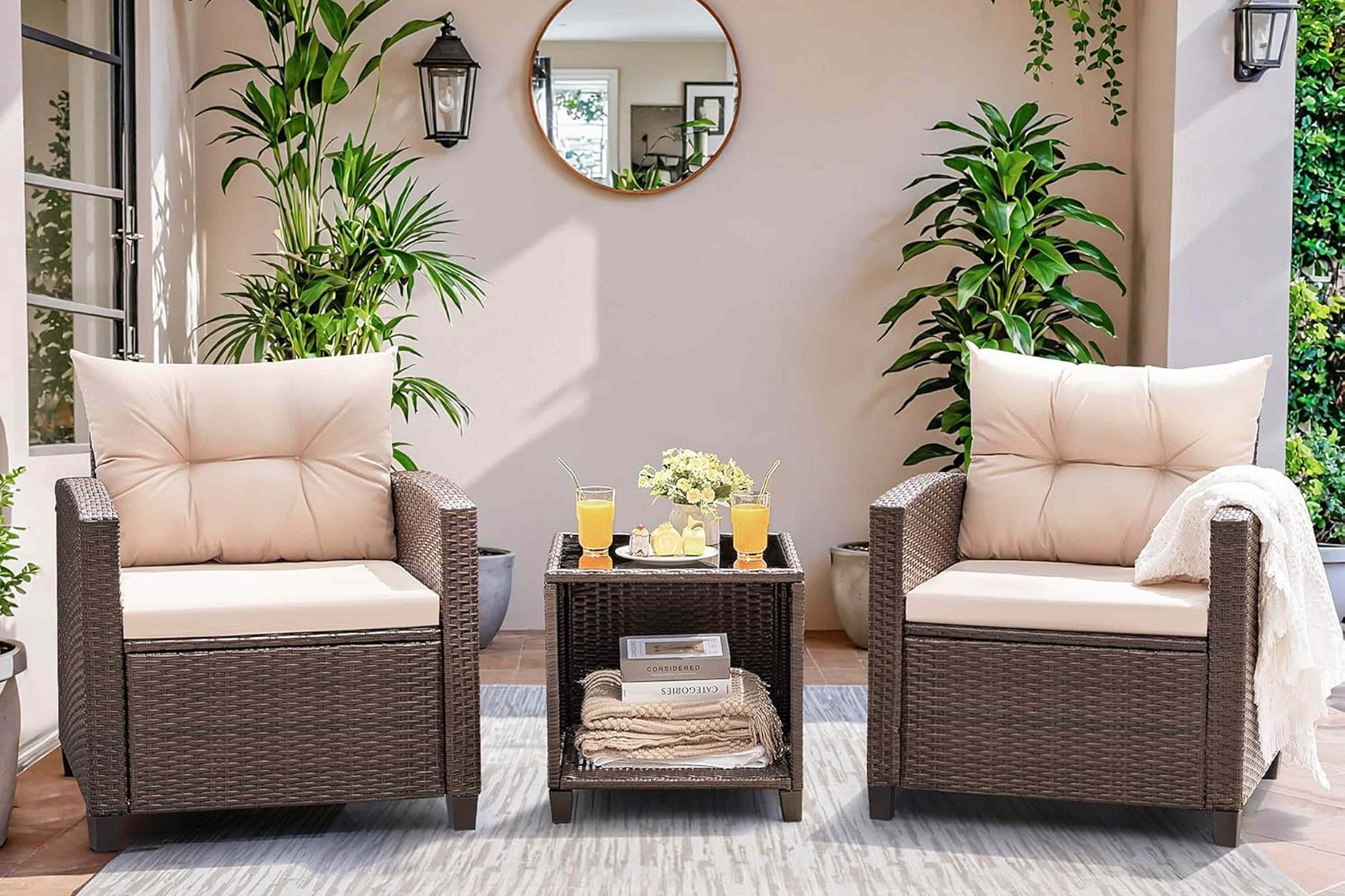 Amazon’s discounted patio furniture section is filled with small space ...