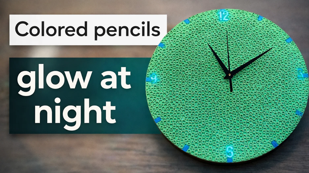 This color pencil clock glows at night