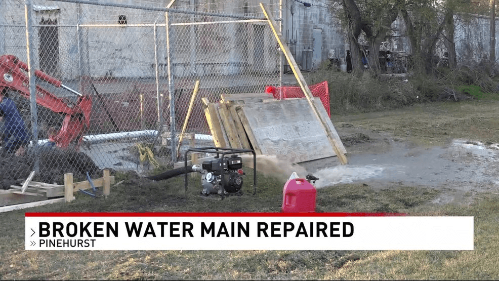 Boil water notice issued for Pinehurst businesses after water main leak