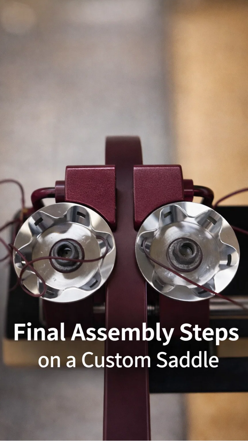 Final assembly steps on a custom saddle