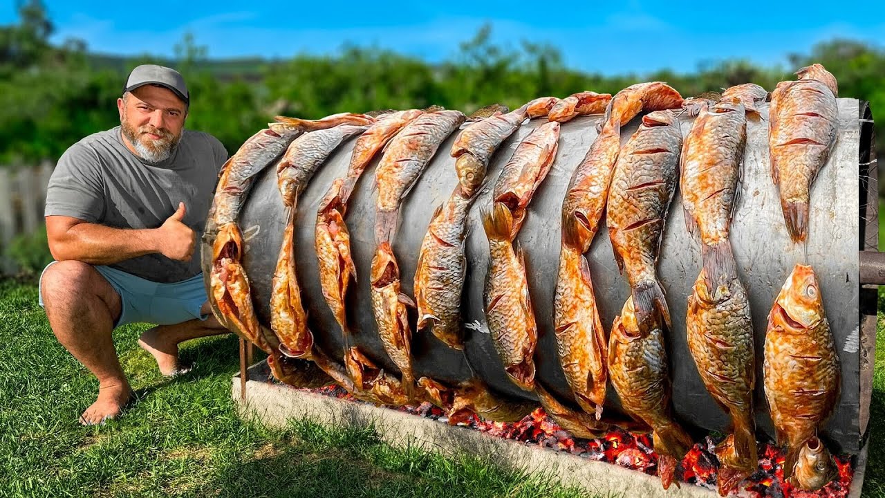 Fast one-hand fish frying village hack