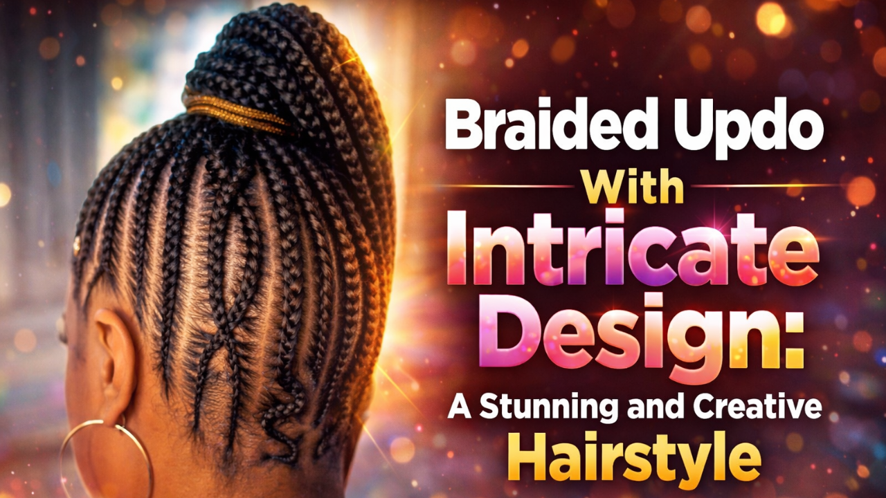 Braided updo with intricate design: A stunning and creative hairstyle