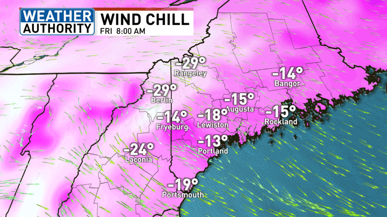 Wind chills plunge well below zero for Friday, continuing to track ...
