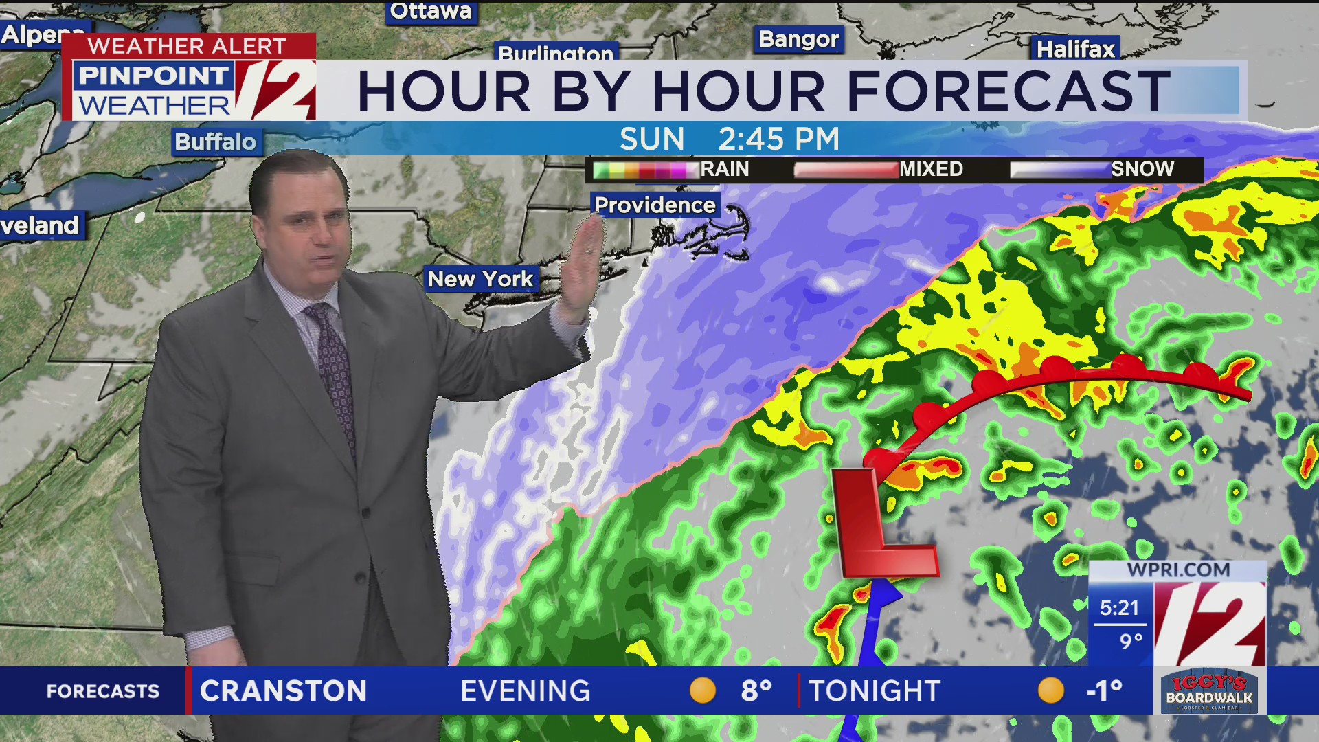 WPRI 12 weather forecast for 1/20/25: Very cold today; light snow and ...