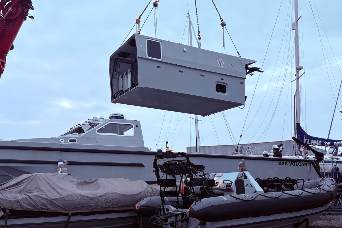 Very effective Royal Navy Vahana workboat taken apart by Gosport ...
