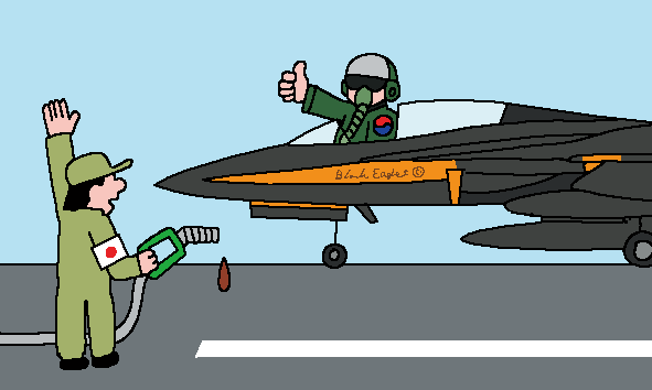 South Korean military jets first refuel in Japan