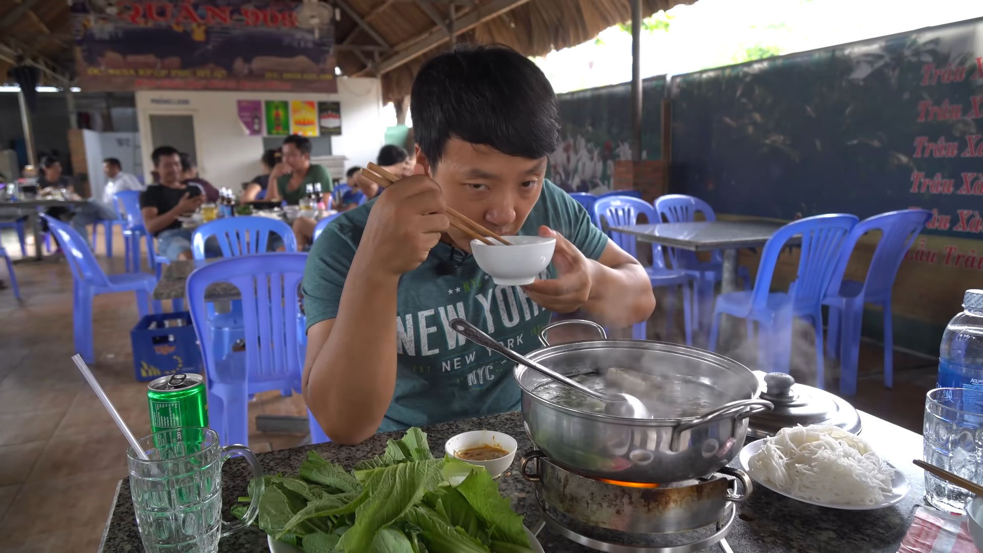 Saigon street food stop: passion fruit hotpot served bubbling at the table