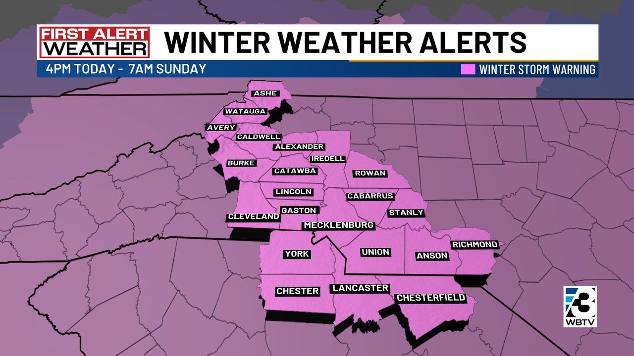 Winter storm warning expanded to all of North Carolina with snow coming