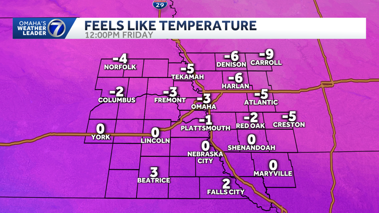 Another shot of cold into weekend, light snow Saturday night