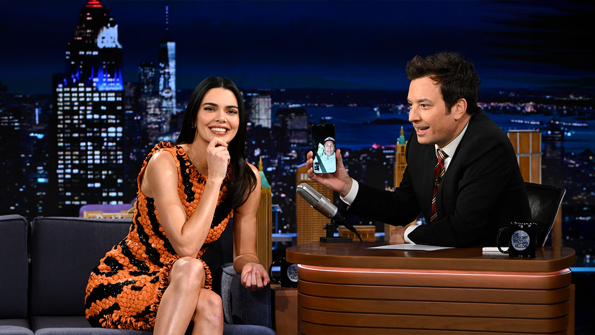Kendall Jenner gets Super Bowl tips from Tom Brady on The Tonight Show