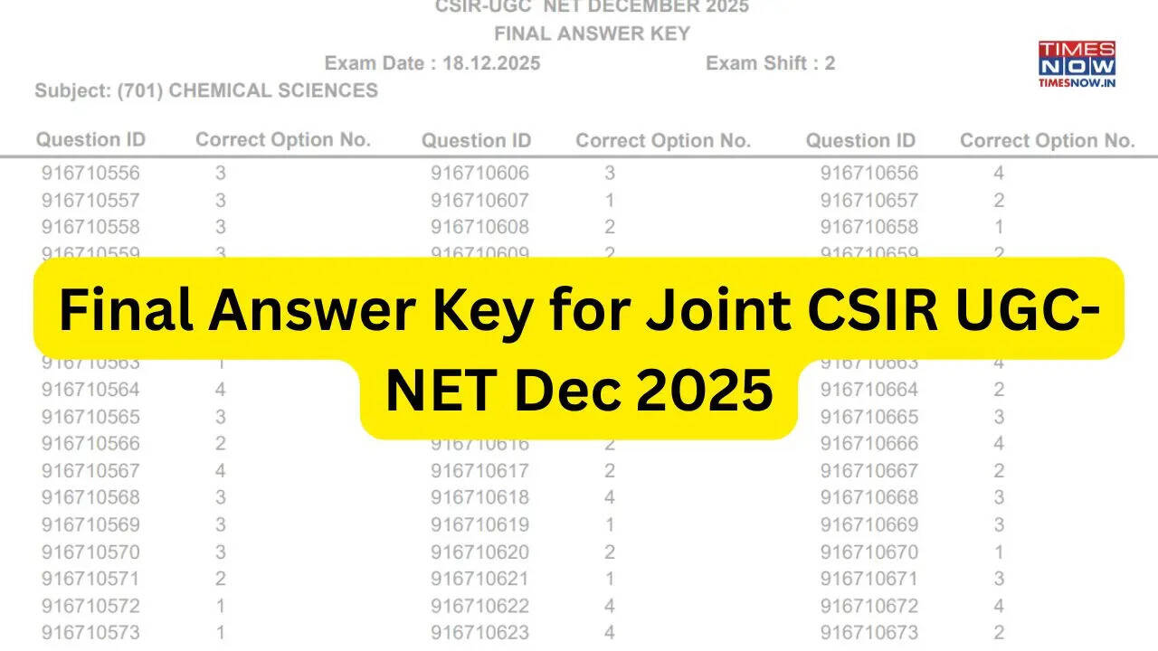 Joint CSIR-UGC NET December 2025: 3 questions dropped from final answer key