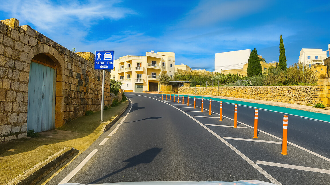 Driving through a peaceful road with clear views