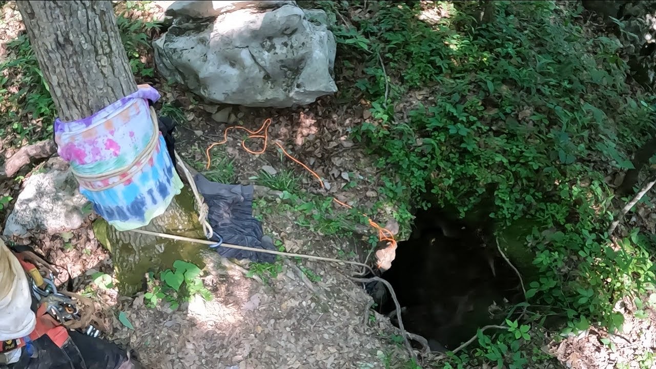 A hole in the earth opened into a 220-foot underground abyss