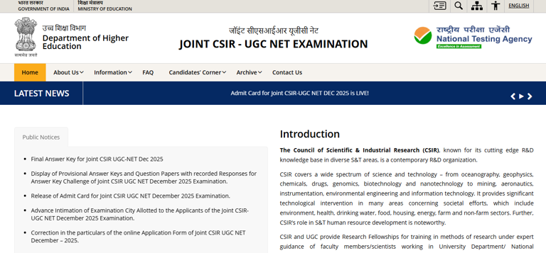 CSIR NET 2025 final answer key out: Direct link here, result expected ...
