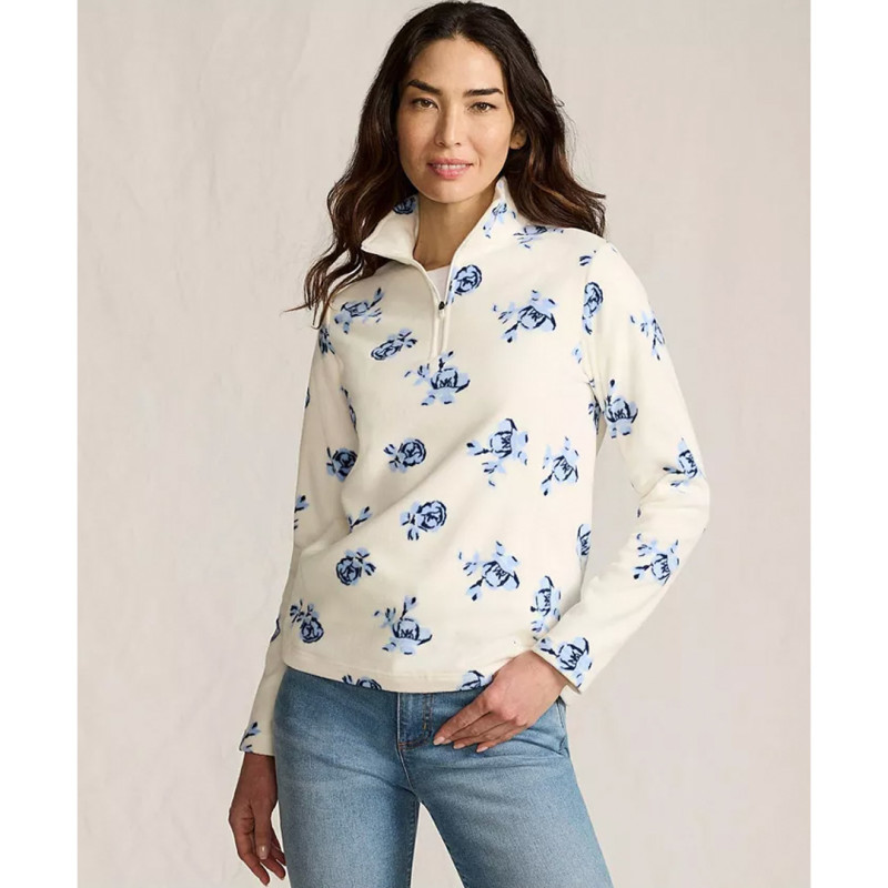 Get the Lands’ End floral fleece pullover for $25 at Macy’s — perfect ...