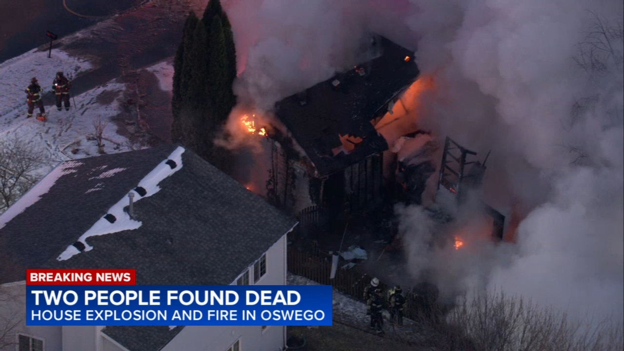2 found dead after house explosion, large fire in Oswego, officials say