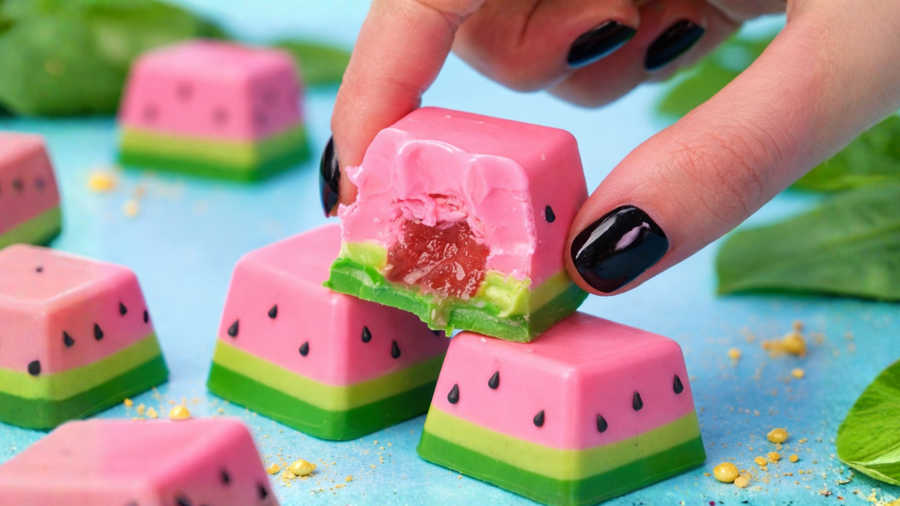 How to make watermelon jelly candy cubes