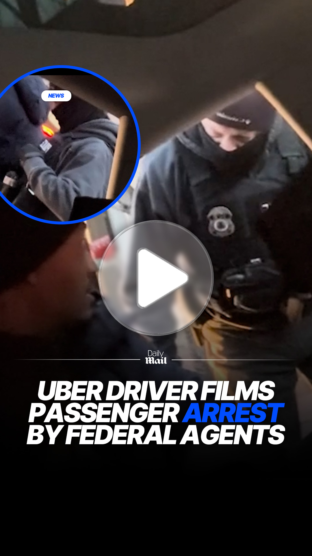 Uber driver records passenger being detained by federal agents