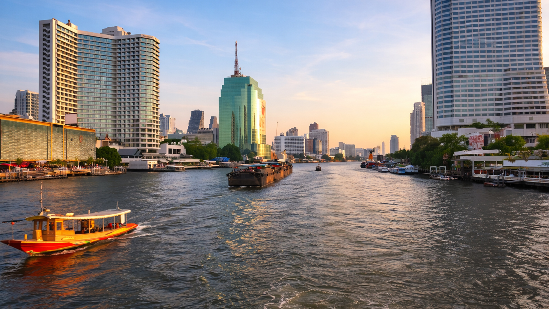 Večerní plavba s večeří po řece Chao Phraya v Bangkoku (4K)