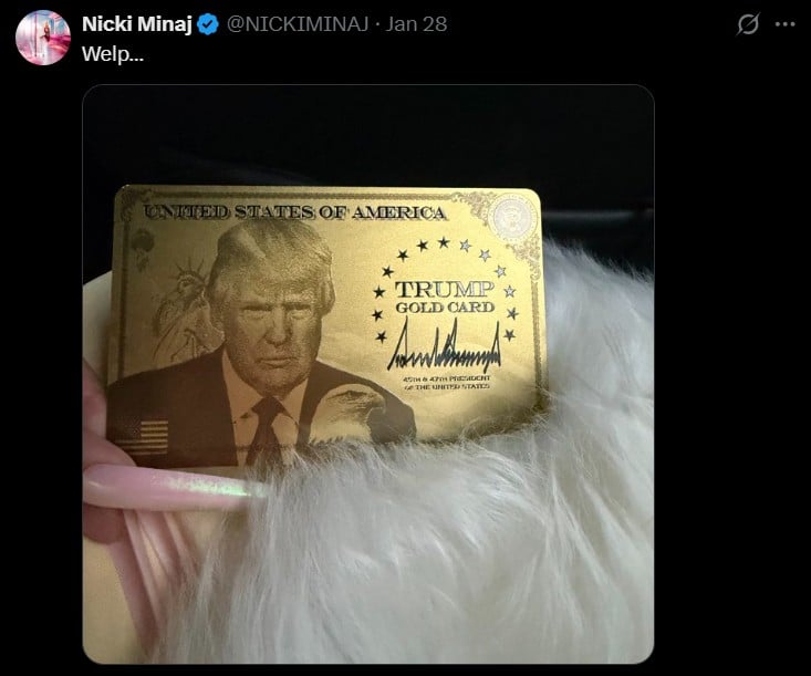 Nicki Minaj gets Trump 'gold card,' moves toward US citizenship